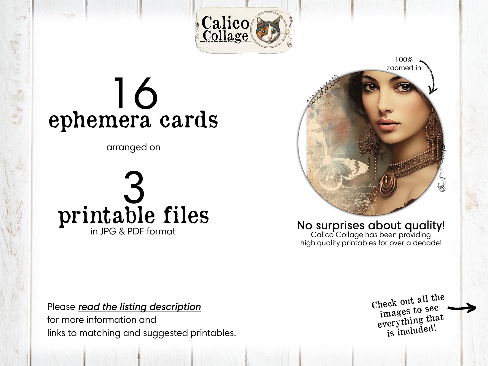 Boho Ephemera Junk Journal Printable, Gypsy Women Ephemera Cards ...