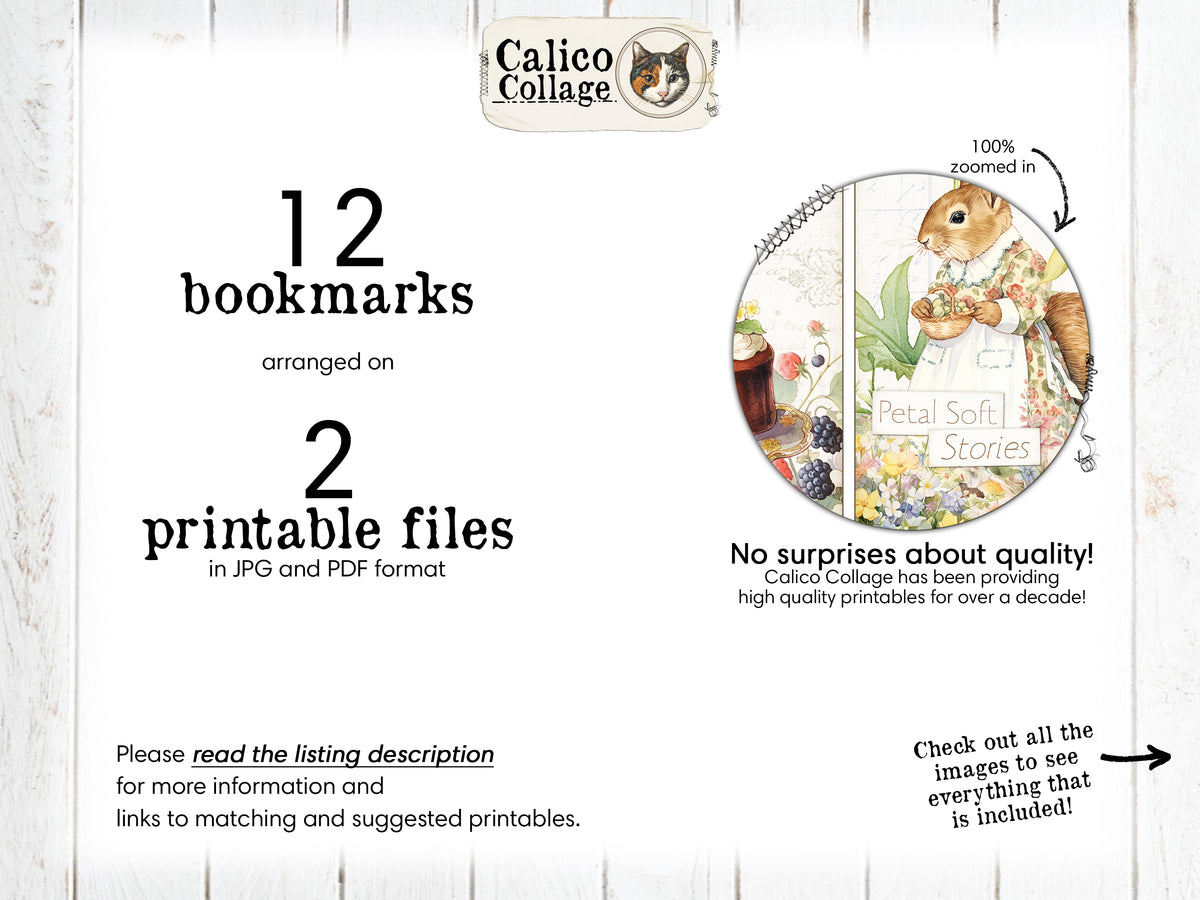 Beatrix Potter Inspired Printable Bookmarks, Peter Rabbit Ephemera ...