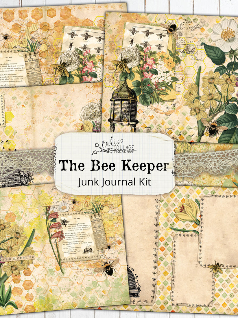 The Bee Keeper Printable Junk Journal Kit – CalicoCollage