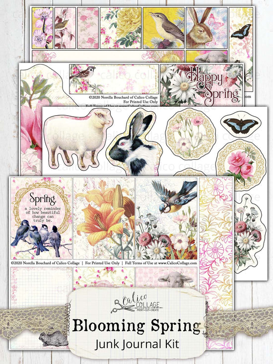 Blooming Spring Printable Journal Kit, Spring Ephemera – CalicoCollage