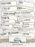 Spring Dictionary Words, Printable Ephemera Words – CalicoCollage