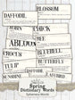 Spring Dictionary Words, Printable Ephemera Words – CalicoCollage